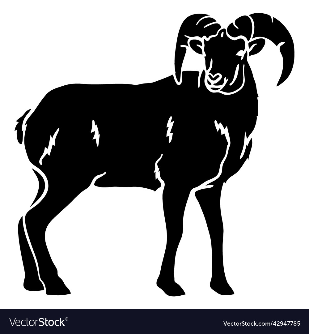 Ram standing cut out high quality Royalty Free Vector Image Ram standing cut out high quality Royalty Free Vector Image