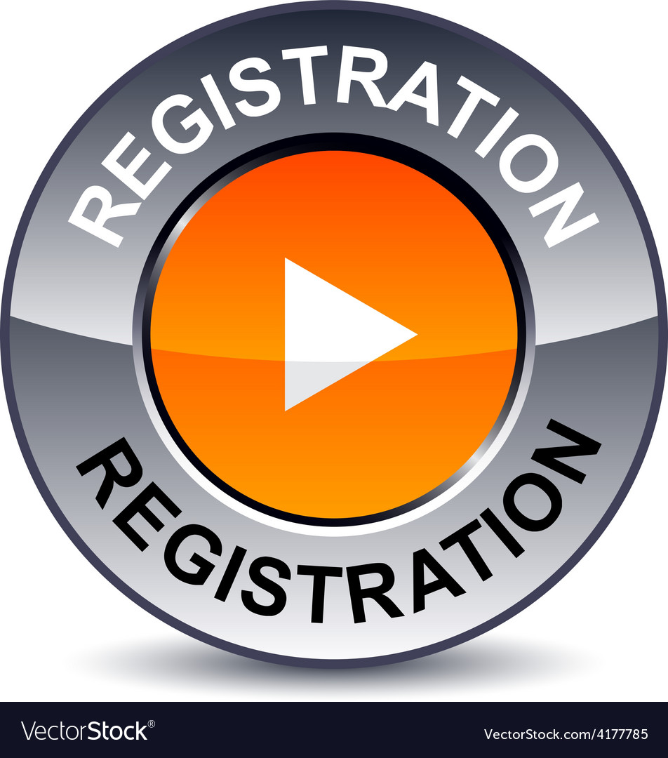 Registration round button Royalty Free Vector Image