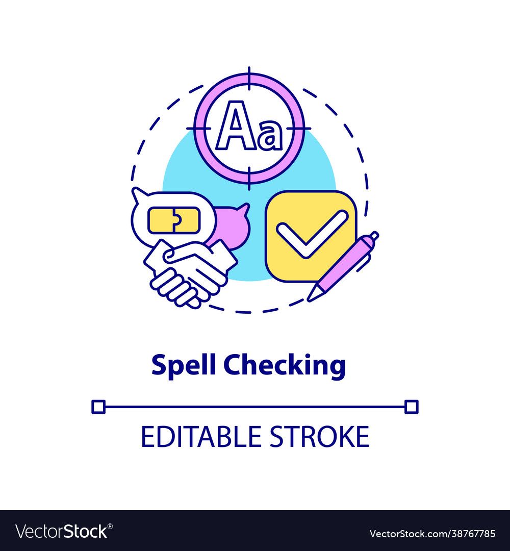 Spell checking concept icon Royalty Free Vector Image