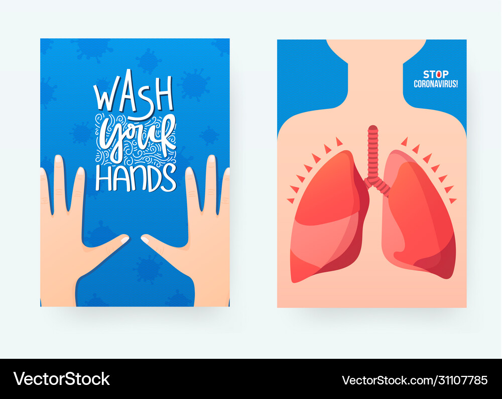 Stop covid19-19 coronavirus protection ad posters Vector Image