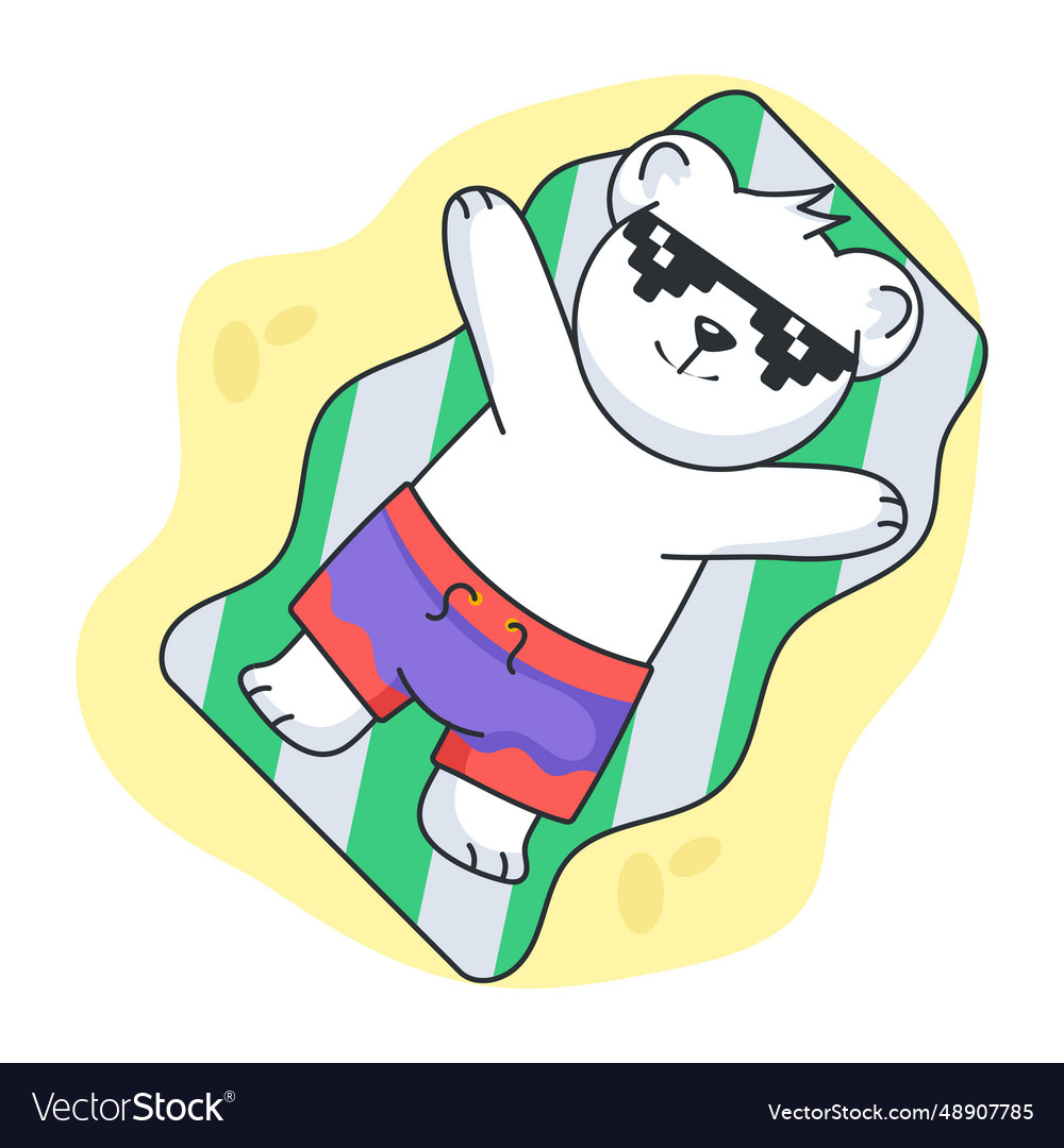 Sunbathing Royalty Free Vector Image - VectorStock