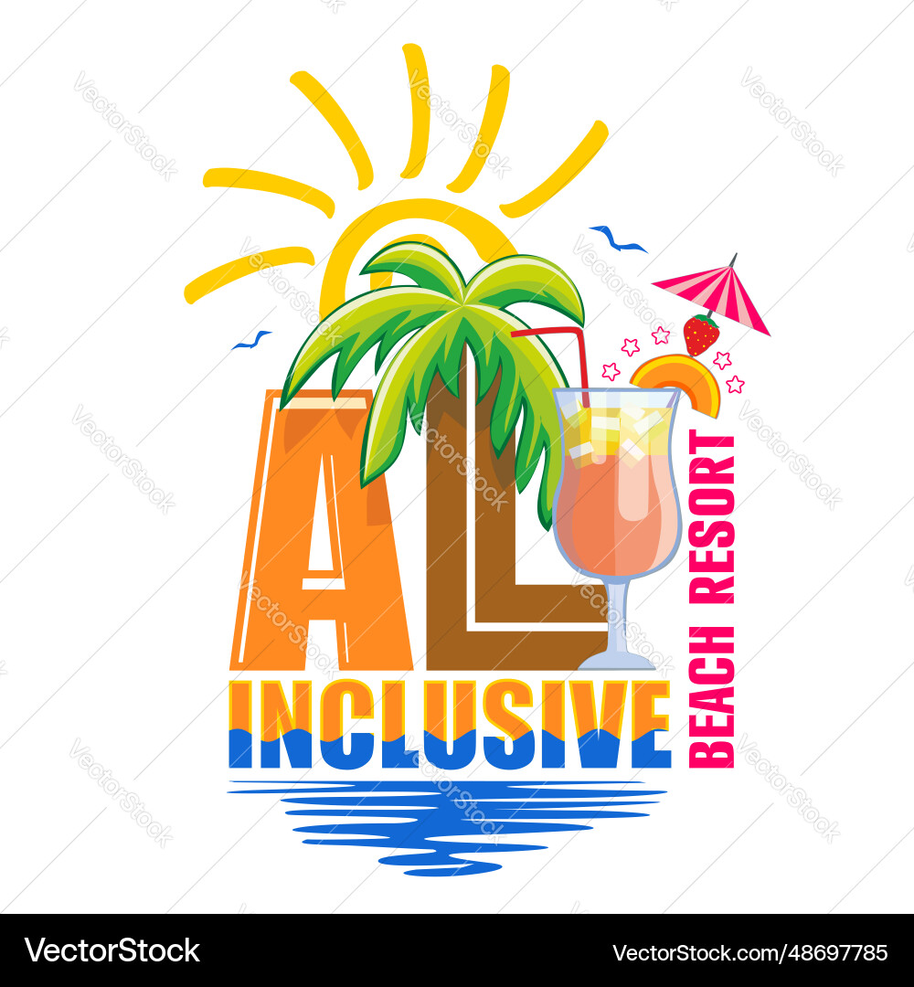 Tourism all inclusive service icon Royalty Free Vector Image