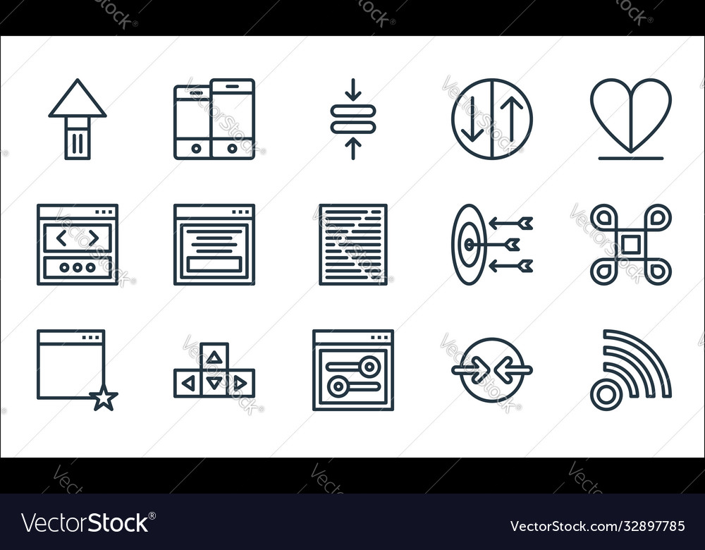 User interface line icons linear set quality line Vector Image