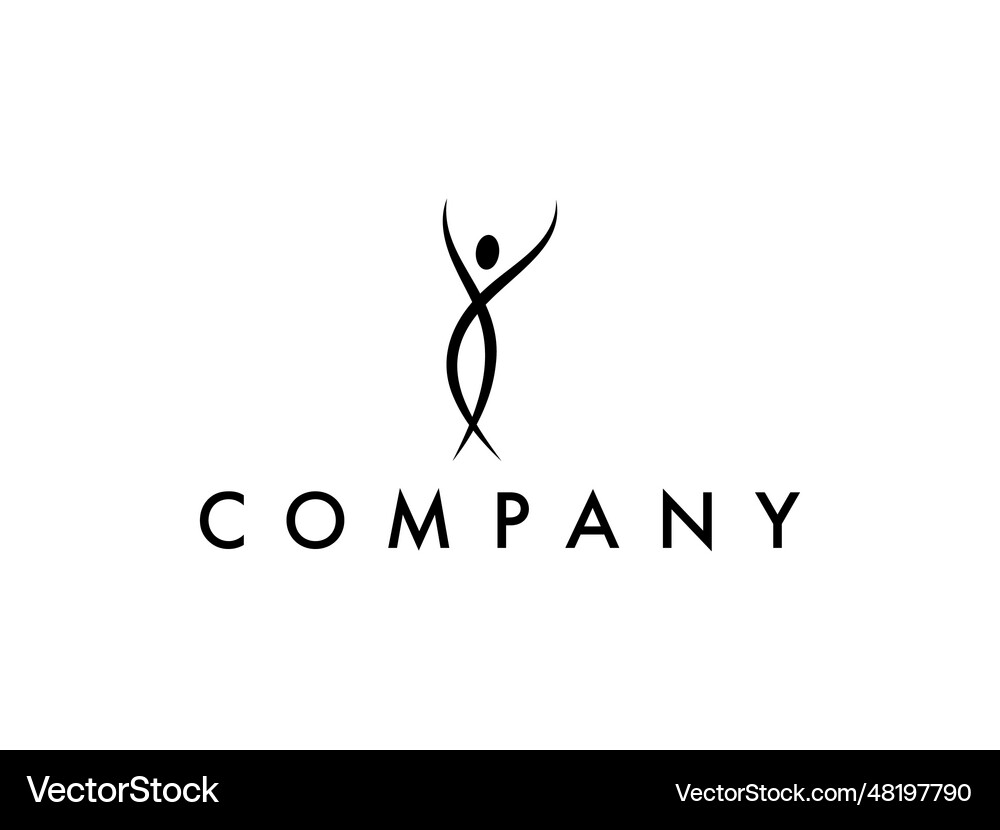 Abstract happy body slim logo design Royalty Free Vector
