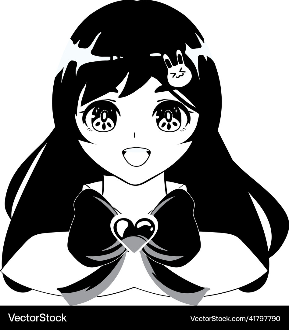 Anime cute girl Royalty Free Vector Image - VectorStock