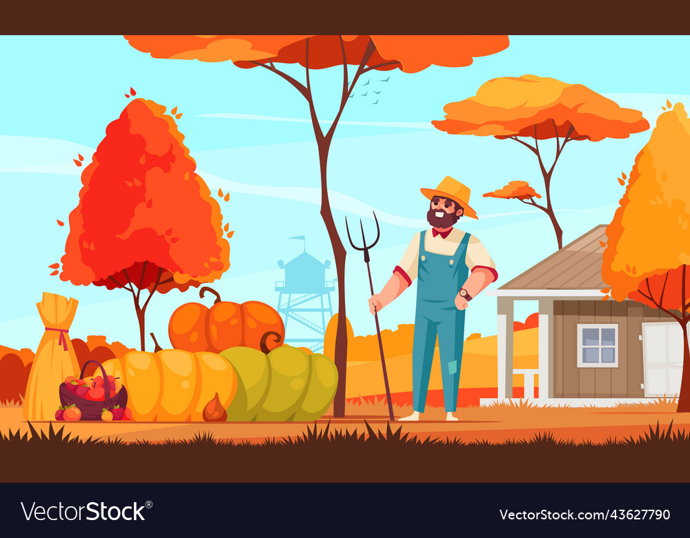 Autumn harvest cartoon Royalty Free Vector Image