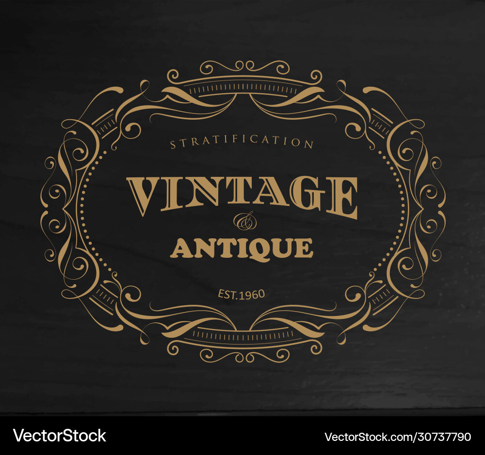 Design vintage frame antique label border Vector Image