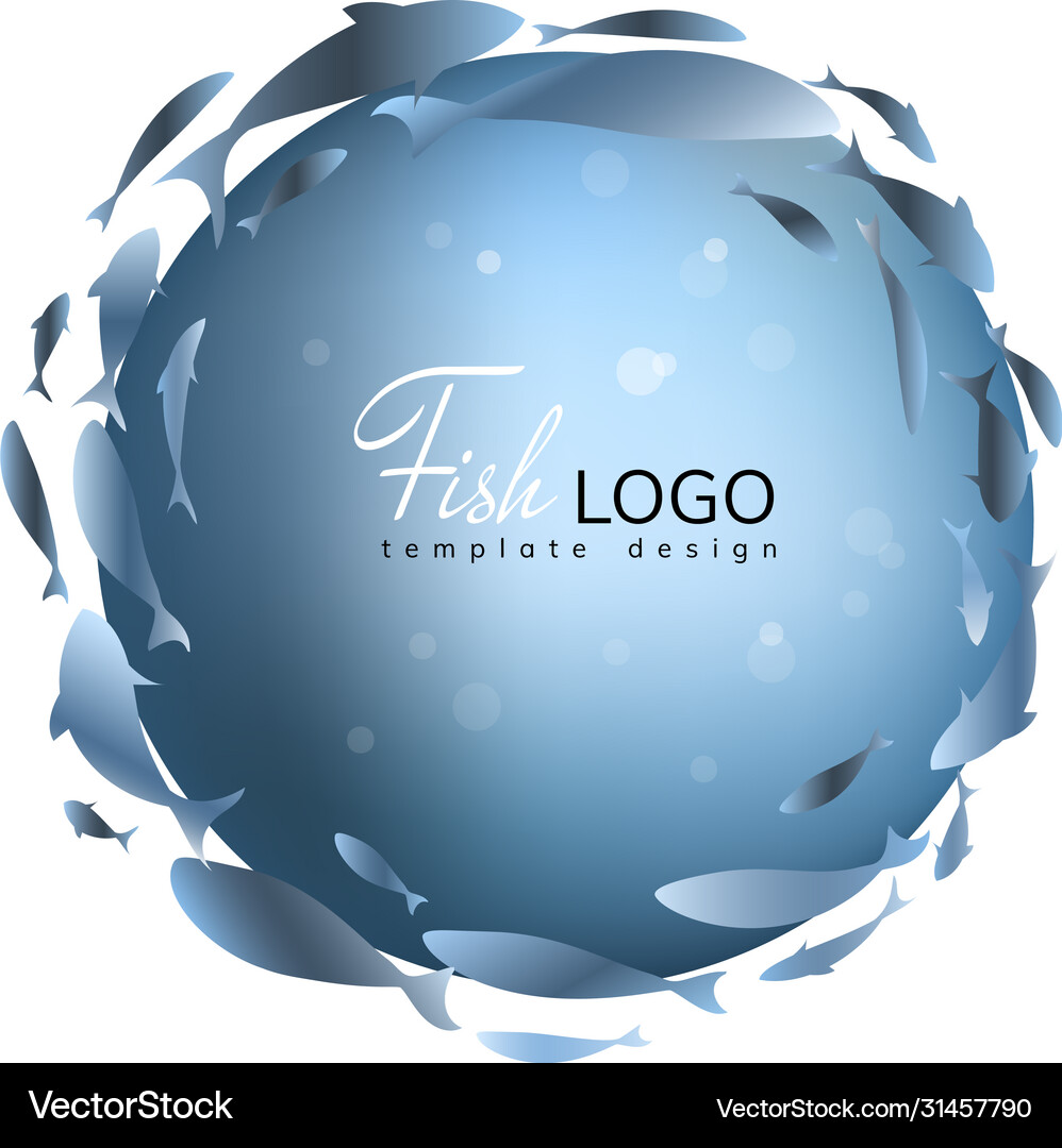 Fish swirl logo design template for merchant Vector Image