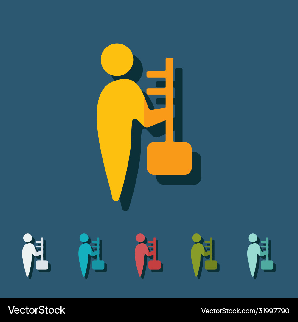 Flat icon people and a business key topic Vector Image
