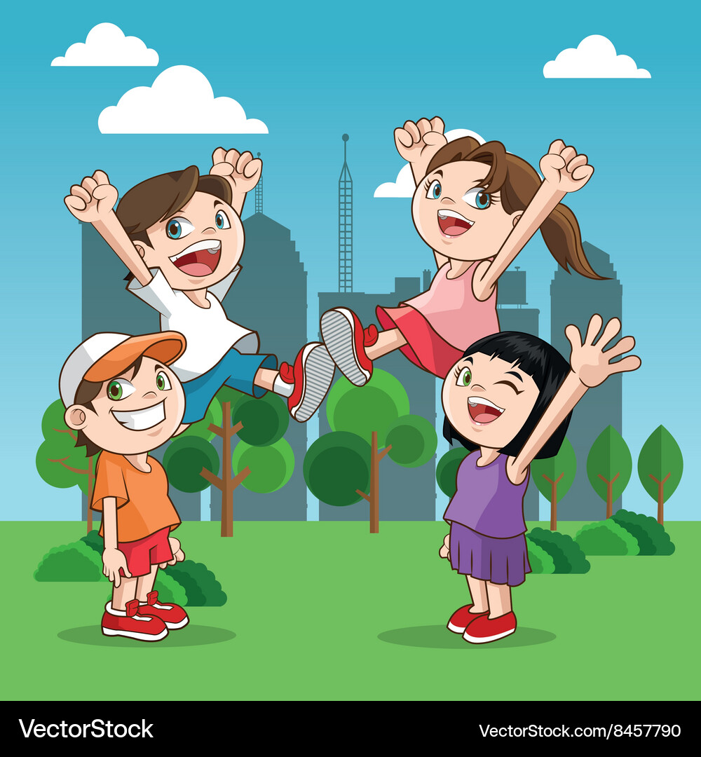 Happy cartoon kid colorful design Royalty Free Vector Image