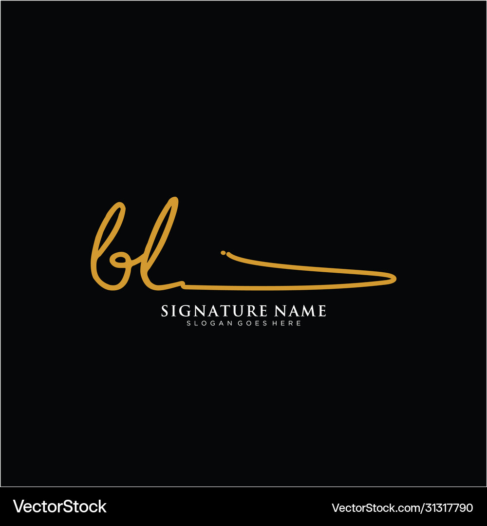 Letter bl signature logo template Royalty Free Vector Image