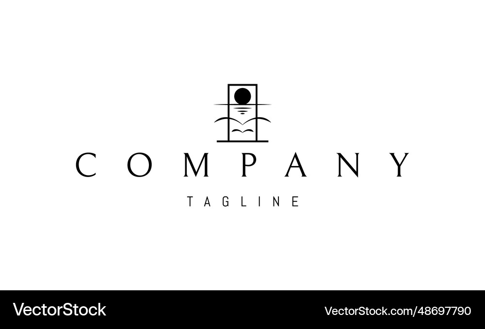 Logo with an abstract image of a dawn Royalty Free Vector