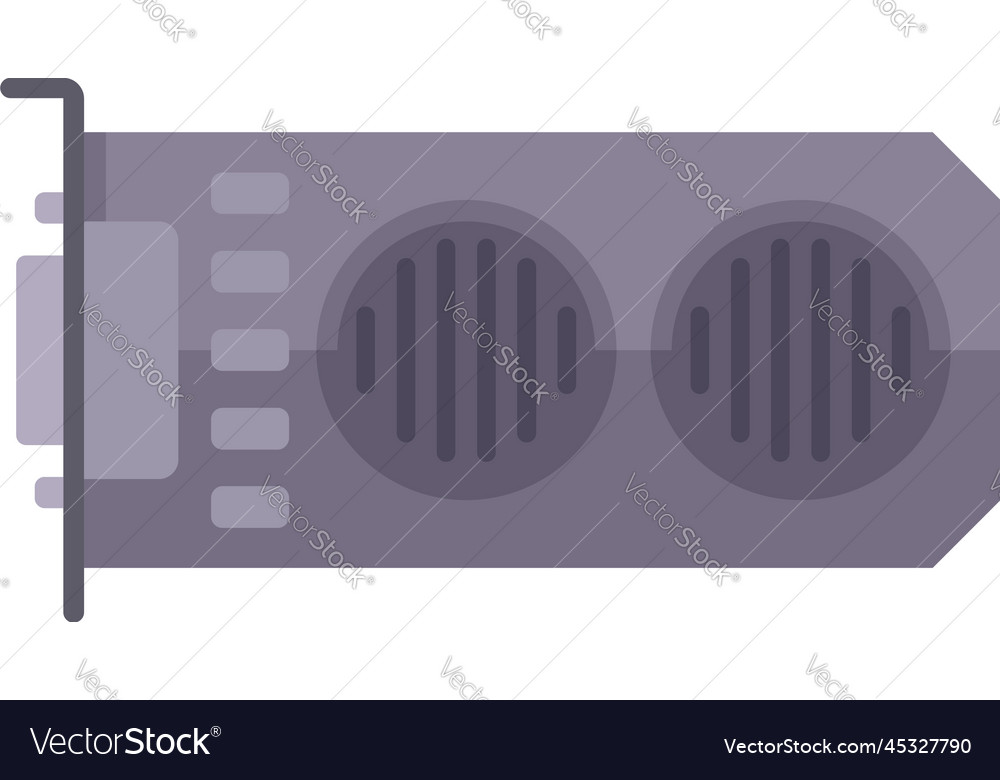 Pc video card icon flat computer gpu Royalty Free Vector Pc video card icon flat computer gpu Royalty Free Vector