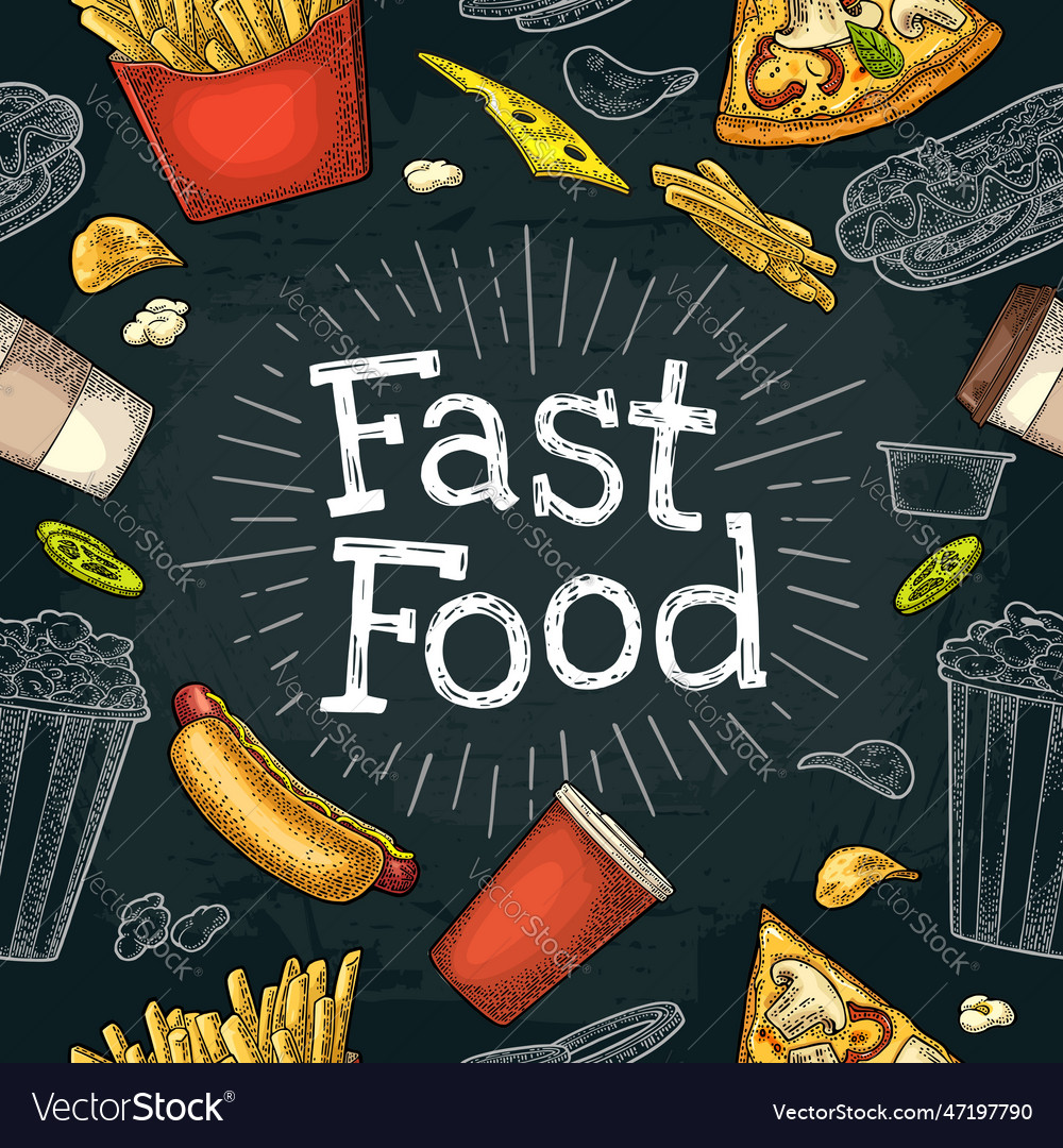 Seamless pattern fast food Royalty Free Vector Image Seamless pattern fast food Royalty Free Vector Image