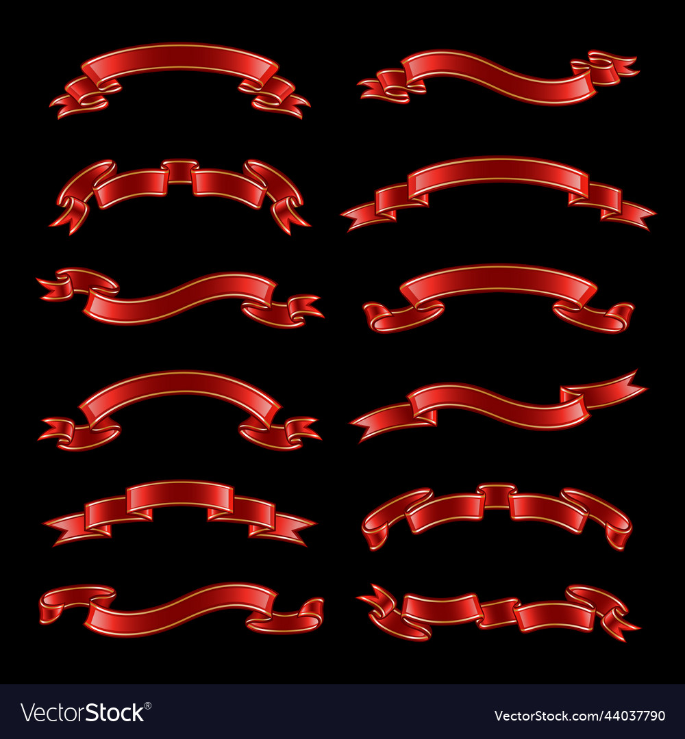 Set of red ribbons Royalty Free Vector Image - VectorStock