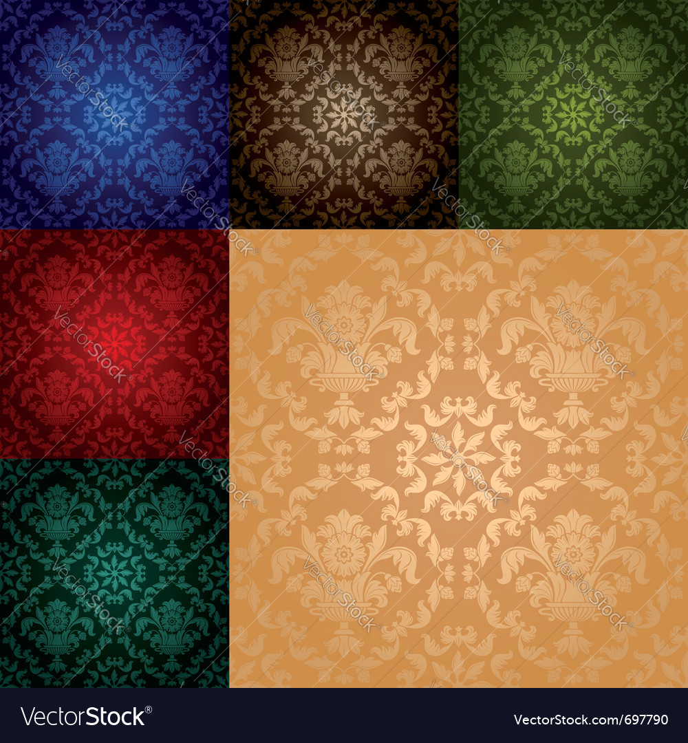 Set seamless wallpaper pattern Royalty Free Vector Image