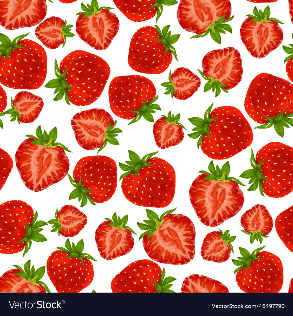 Strawberry seamless pattern Royalty Free Vector Image