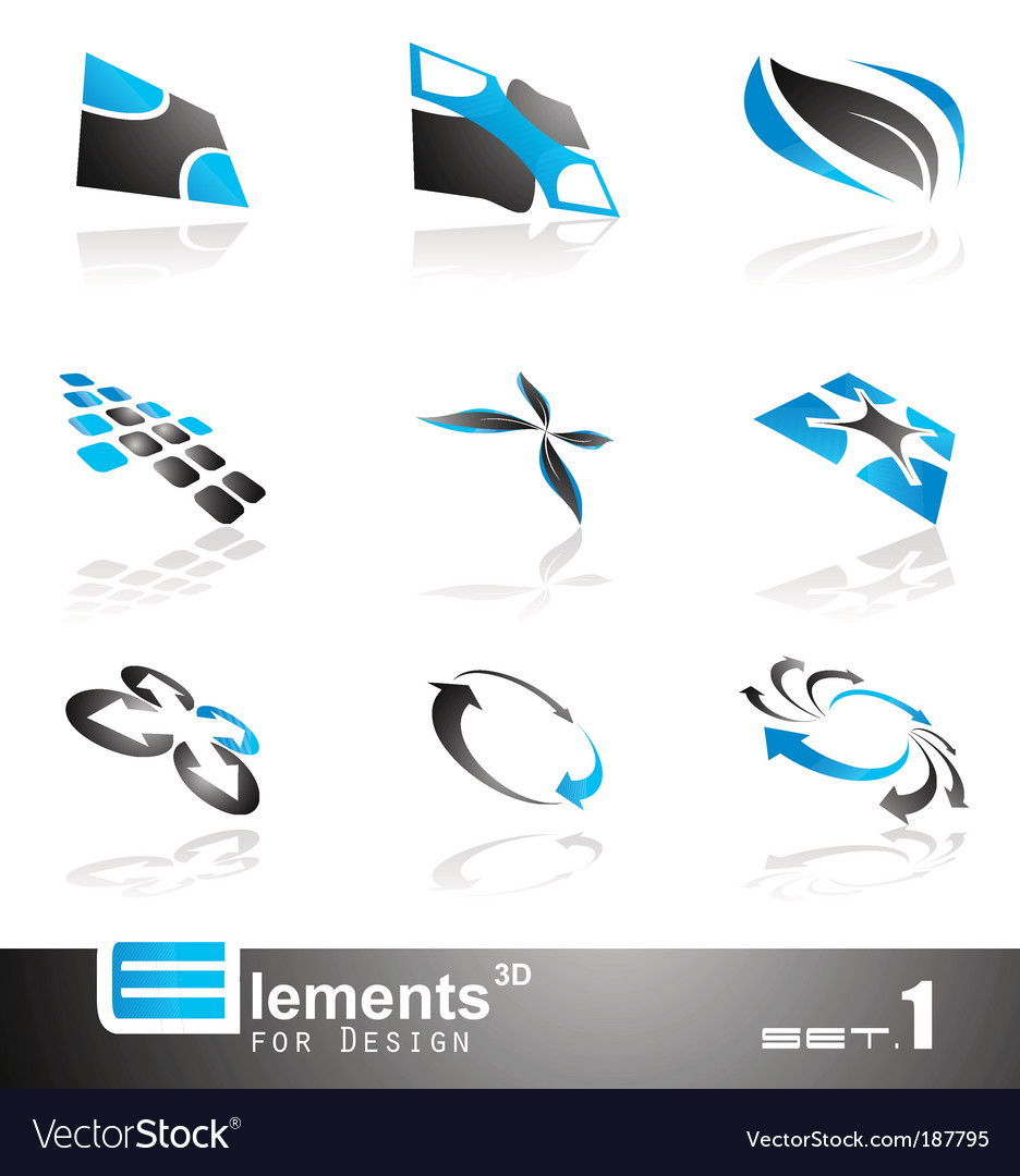 Abstract 3d elements Royalty Free Vector Image