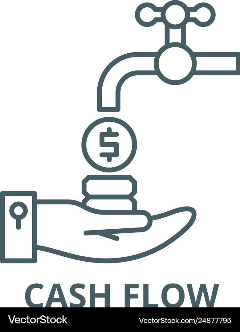 Cash flow line icon outline Royalty Free Vector Image