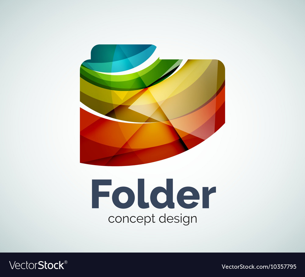 Computer folder logo template Royalty Free Vector Image