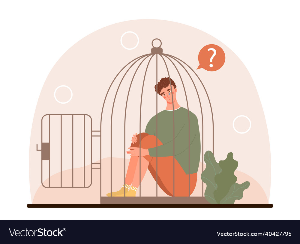 Concept of inner prison Royalty Free Vector Image Concept of inner prison Royalty Free Vector Image