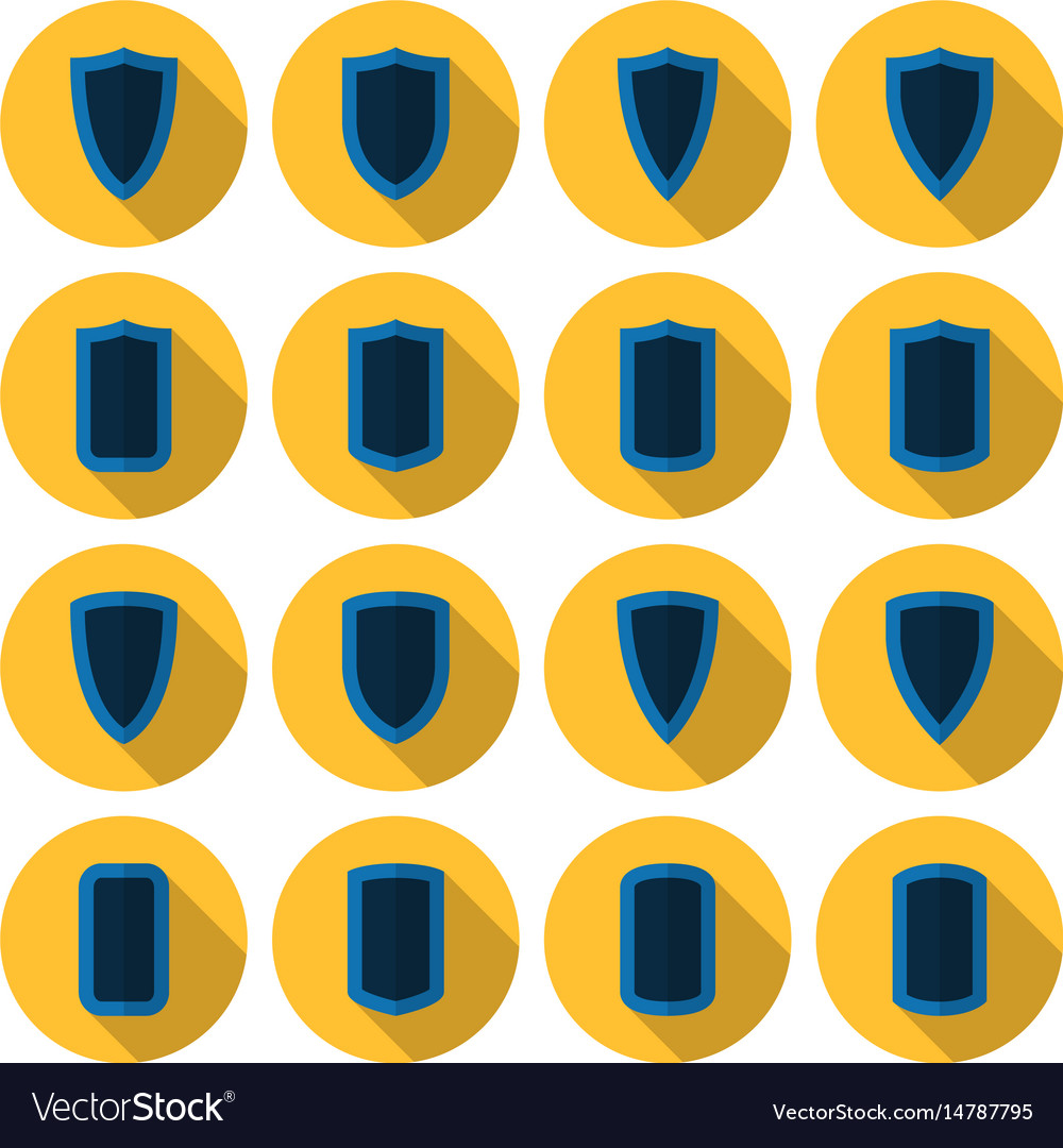 Flat shields set Royalty Free Vector Image - VectorStock