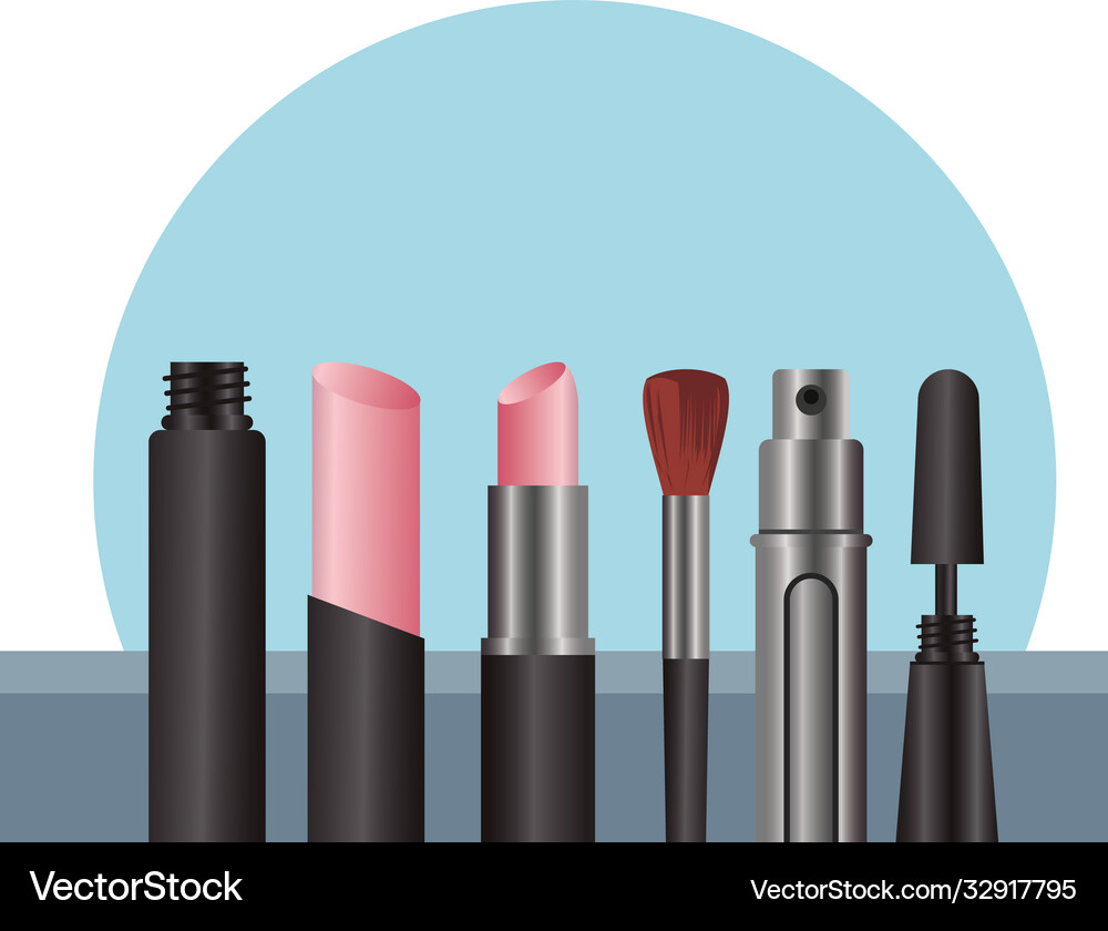 Make up set products fashion Royalty Free Vector Image