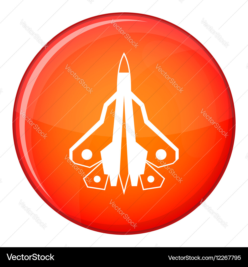 Military fighter plane icon flat style Royalty Free Vector