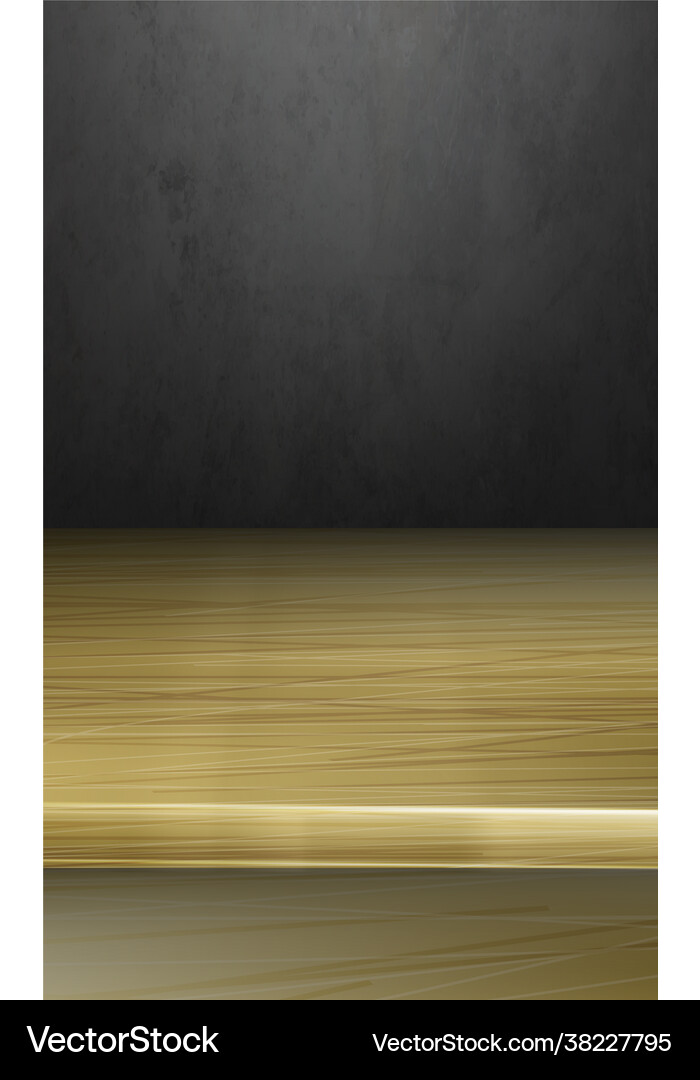Realistic yellow wood table top on dark Royalty Free Vector