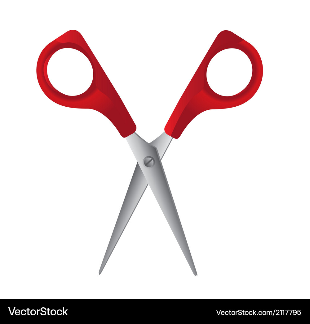 Red scissor isolated over whtite background Vector Image