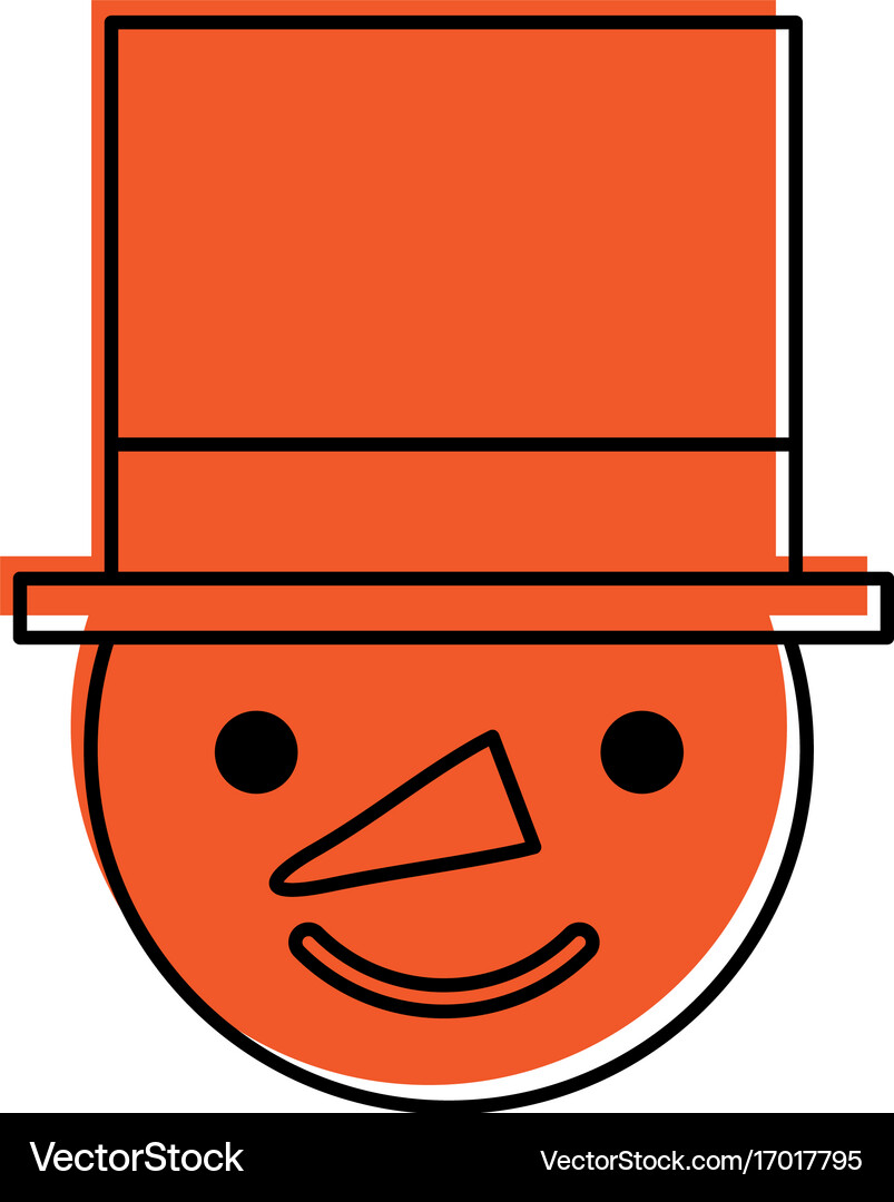 Snowman head character isolated icon Royalty Free Vector