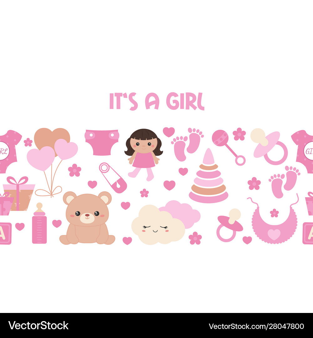 Background with simple baby symbols Royalty Free Vector