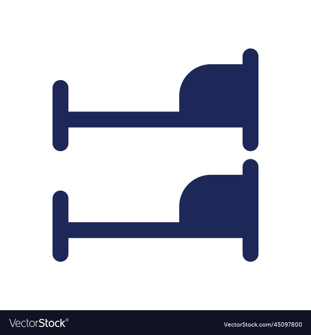 Bunk bed black glyph ui icon Royalty Free Vector Image