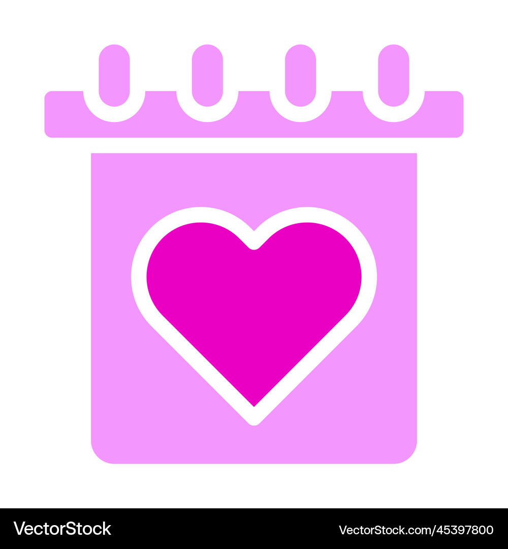 Calendar solid pink valentine and logo icon new Vector Image