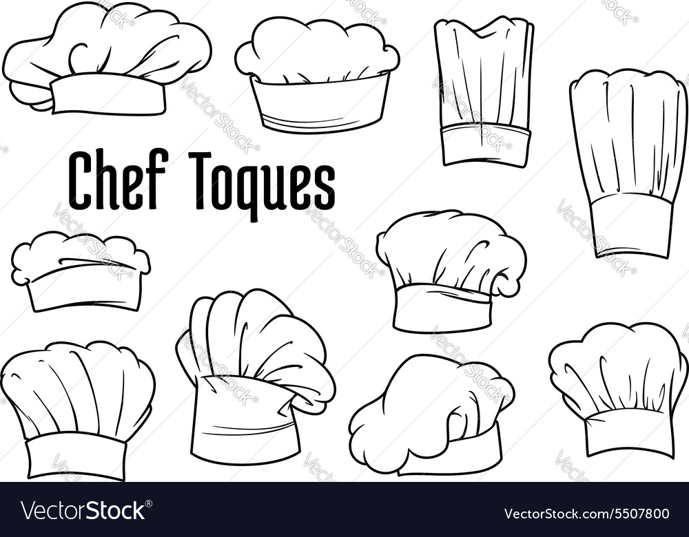Chef caps and hats set Royalty Free Vector Image