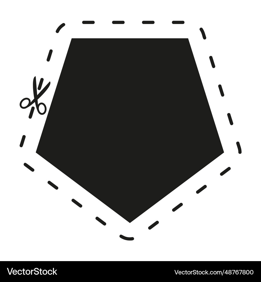 Cut line icon with scissor here guidance Vector Image