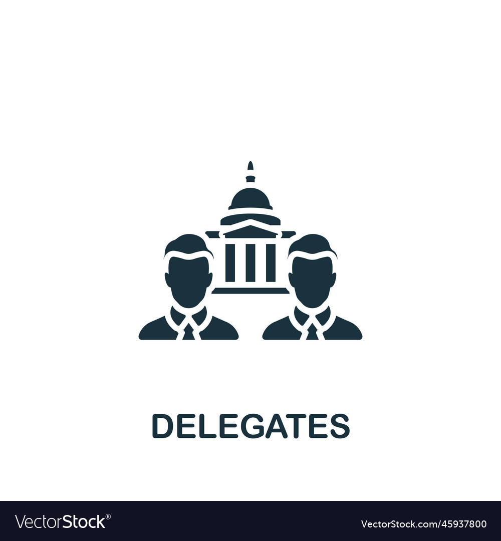 Delegates Icon Monochrome Simple Sign From Vector Image