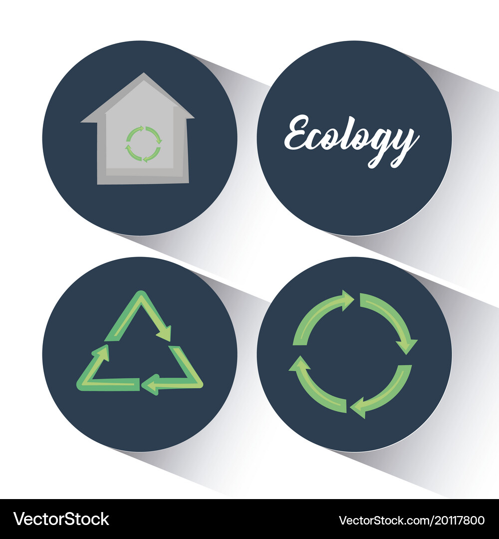Ecology clean energy icons Royalty Free Vector Image
