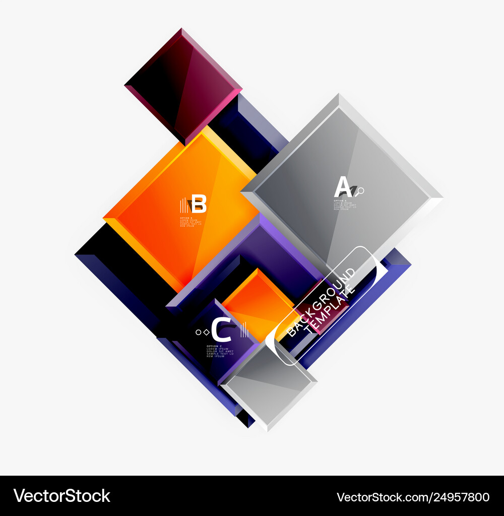 Geometrical design squares abstract banner glossy Vector Image