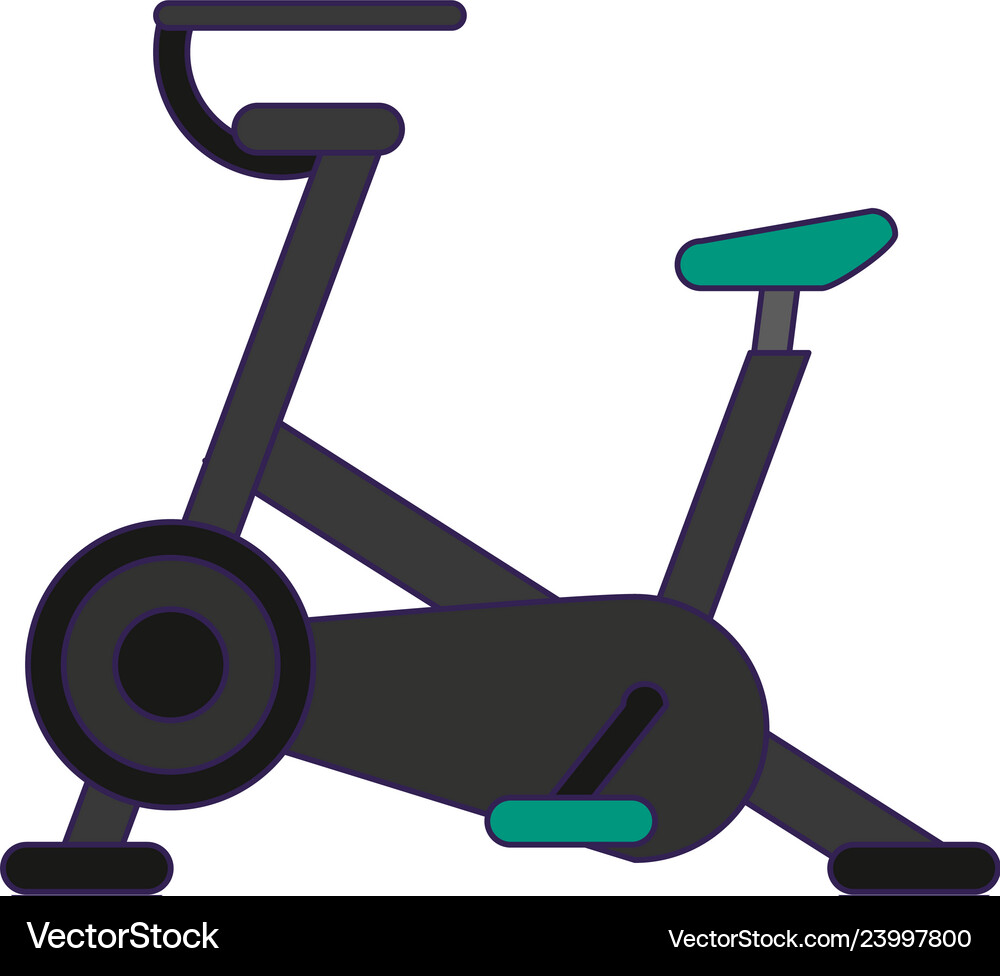 Gym spinning machine symbol blue lines Royalty Free Vector