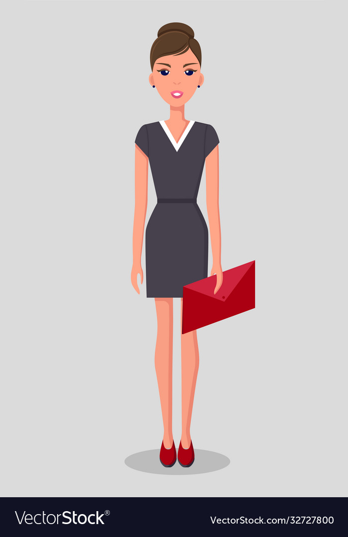 Pretty young slim woman in business clothes Vector Image