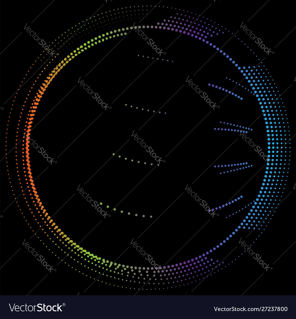 Radial element with random dots circles rings Vector Image