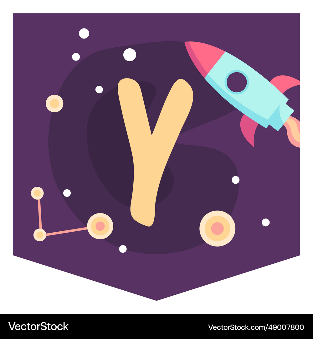 Space alphabet y banner – Royalty-Free Vector | VectorStock