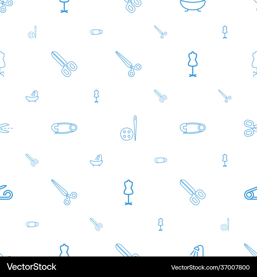 Tailor icons pattern seamless white background Vector Image