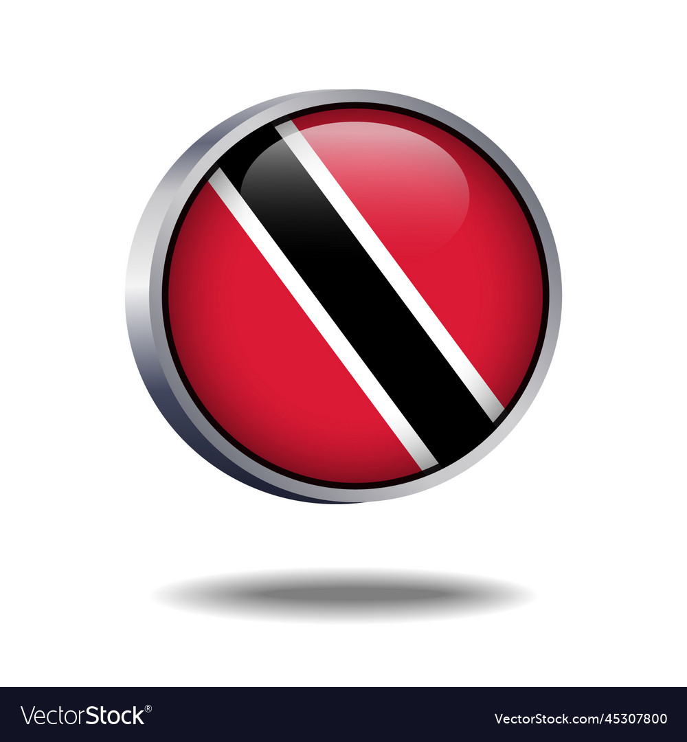 Trinidad and tobago flag button Royalty Free Vector Image