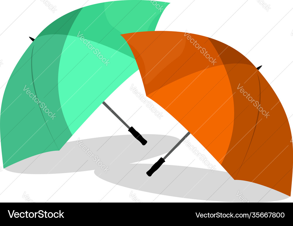 Two umbrellas on white background Royalty Free Vector Image