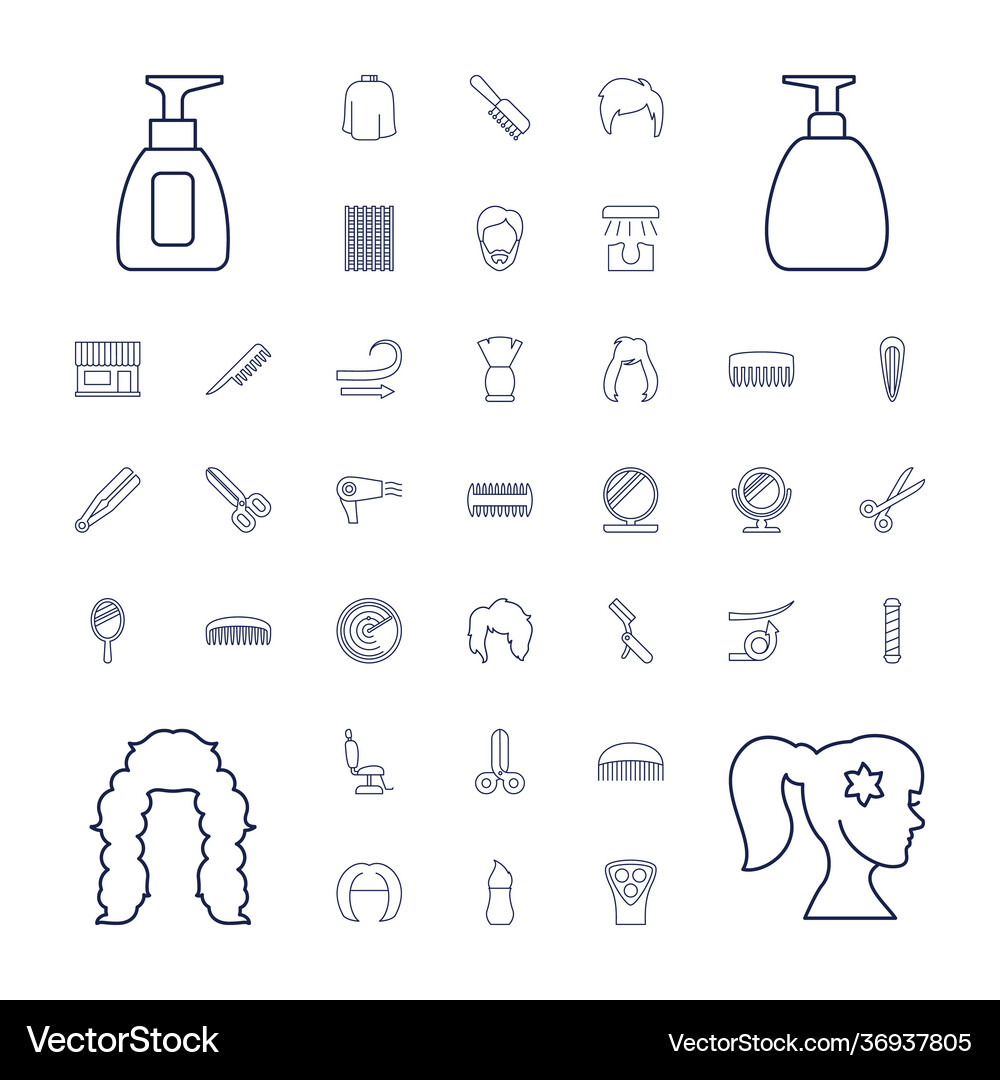 37 hair icons Royalty Free Vector Image - VectorStock