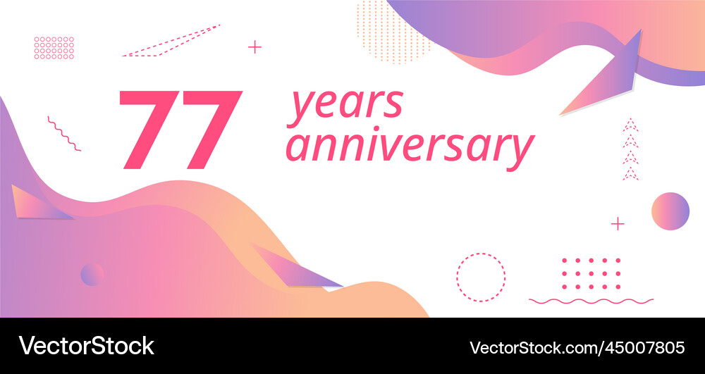 77th anniversary logo birthday celebration Vector Image