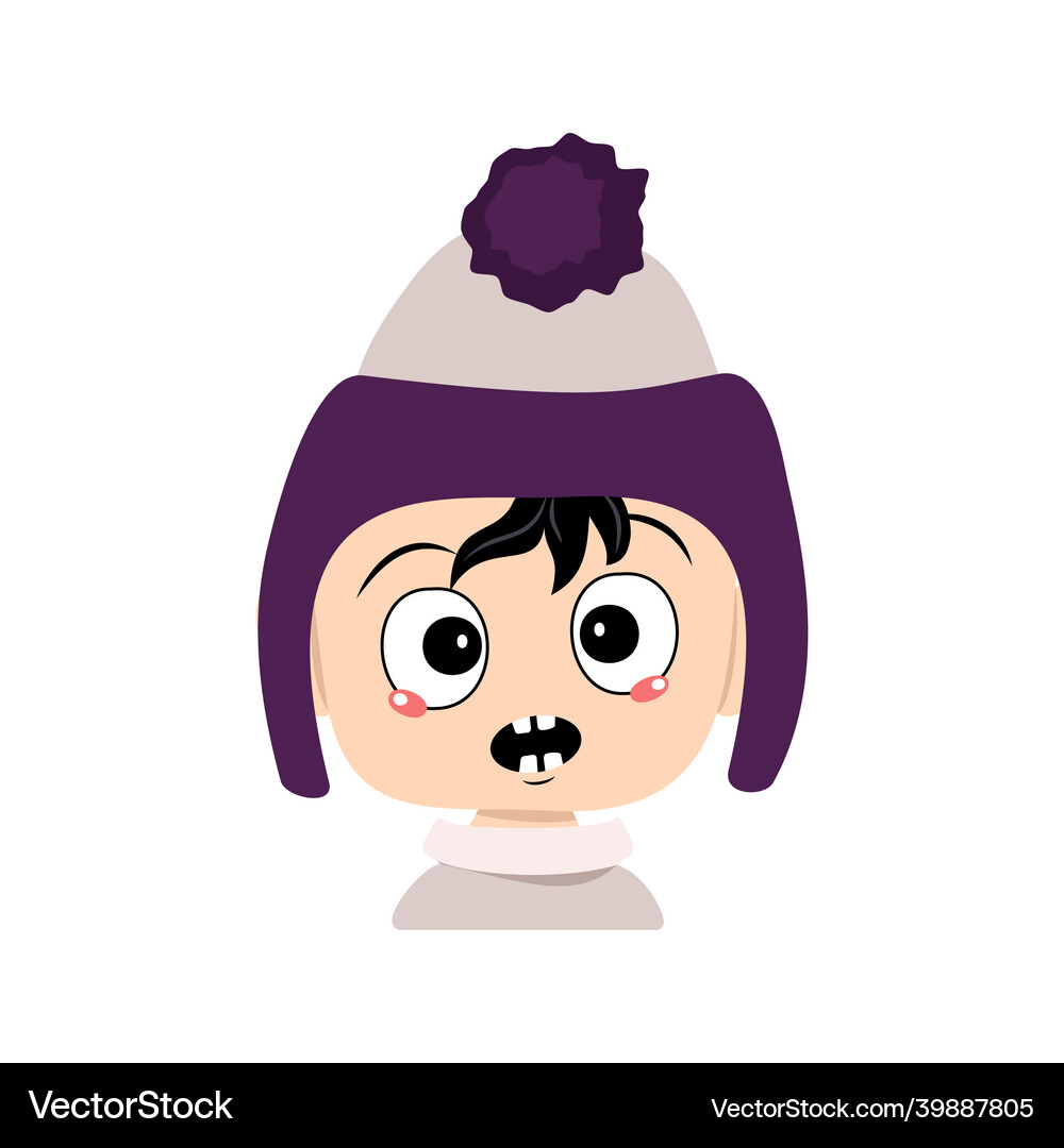 Baby with emotions panic surprised face Royalty Free Vector