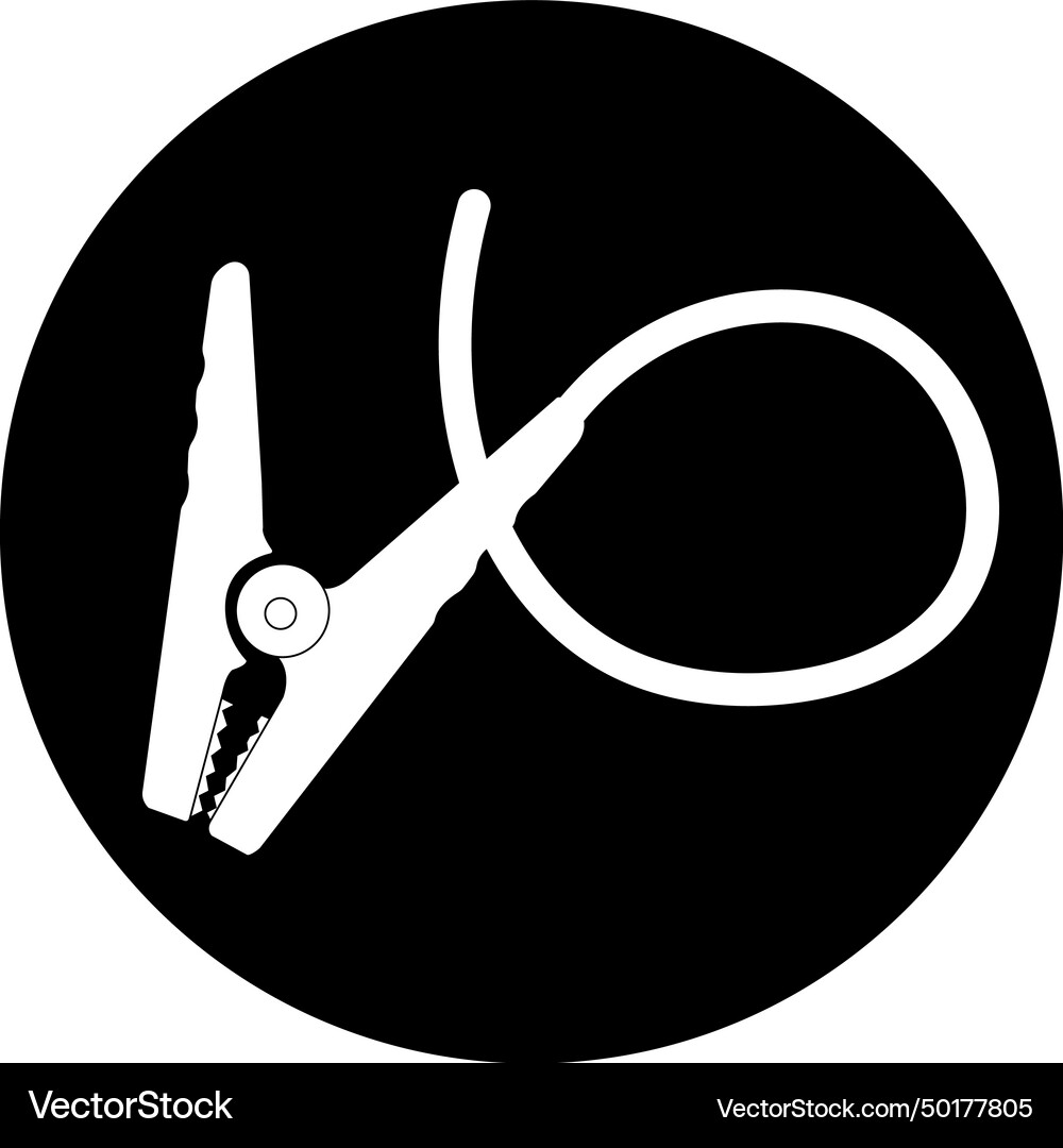 Car battery power jumper cable icon Royalty Free Vector